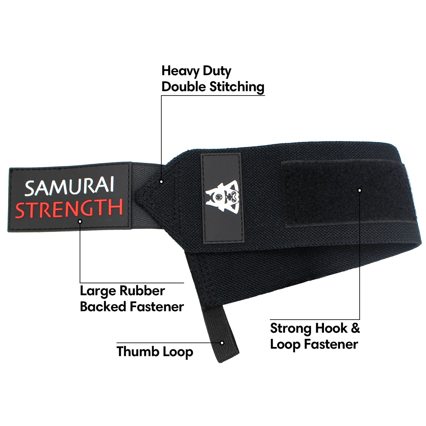 Samurai Strength - Wrist Wraps For Weight Lifting (Sold In Pairs)